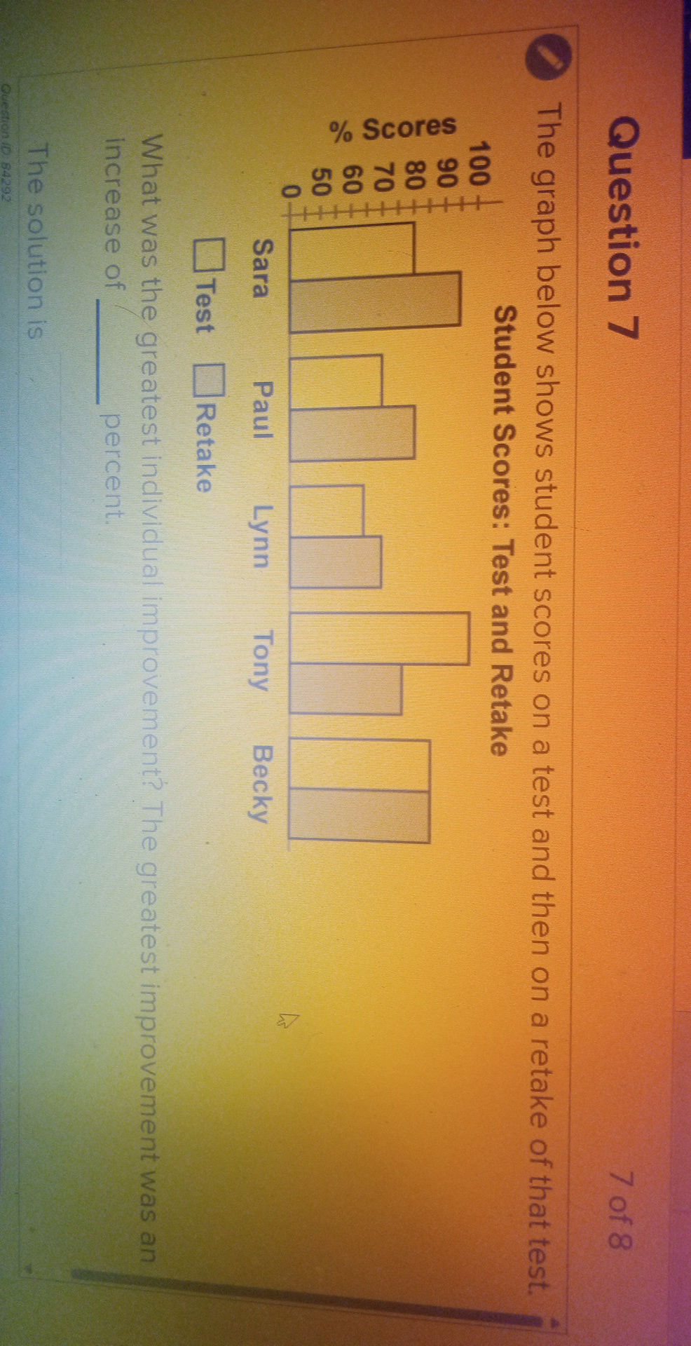 The graph below shows student scores on a | StudyX