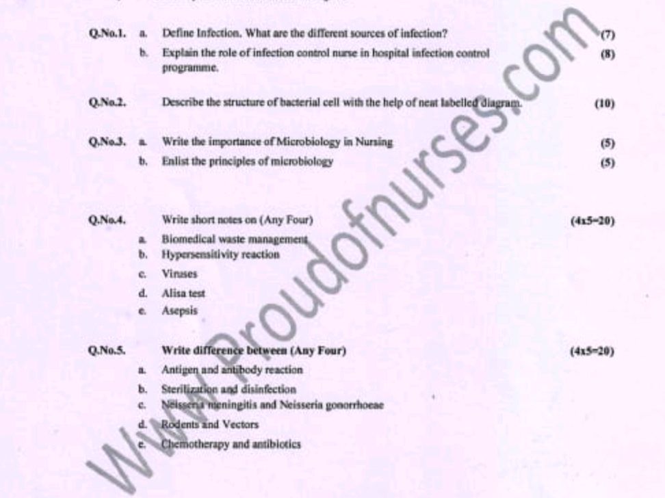 Q.No.1. a. Define Infection. What are the | StudyX