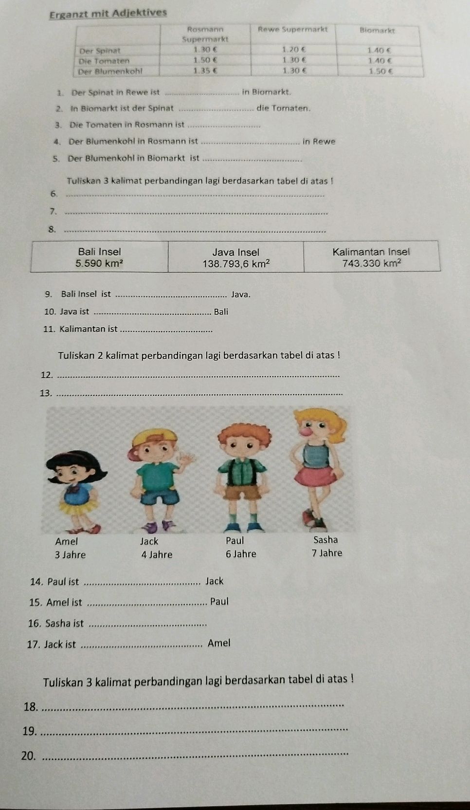 Erganzt mit Adjektives | | Rosmann | StudyX