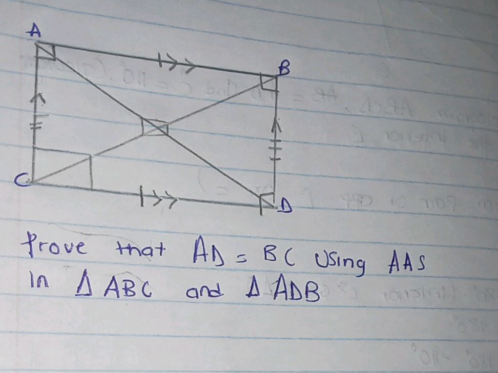 Prove that AD = BC using AAS In $ ABC$ and | StudyX
