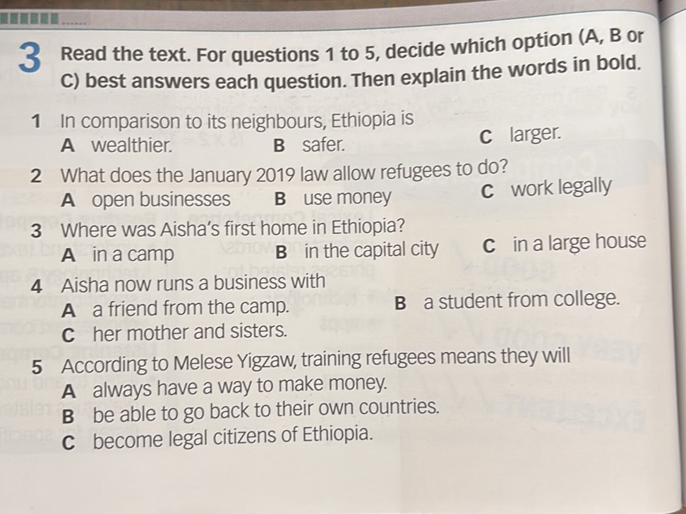 3 Read the text. For questions 1 to 5, | StudyX