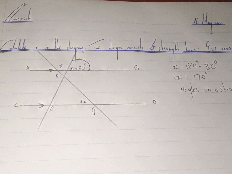 Calculate *x* in the diagram. The diagram | StudyX