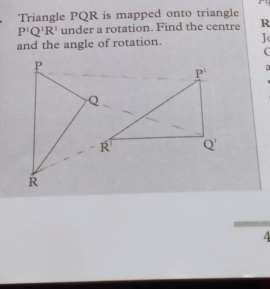 Triangle PQR is mapped onto triangle P¹Q¹R¹ | StudyX
