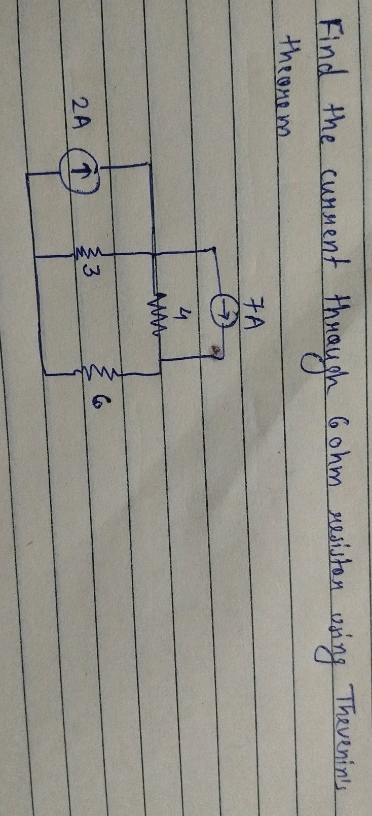 Find the current through 6 ohm resistor | StudyX
