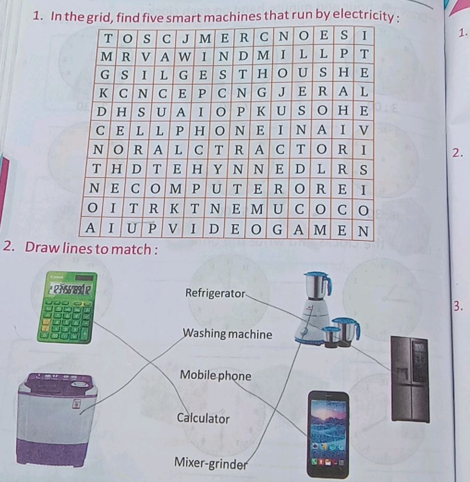 1. In the grid, find five smart machines | StudyX