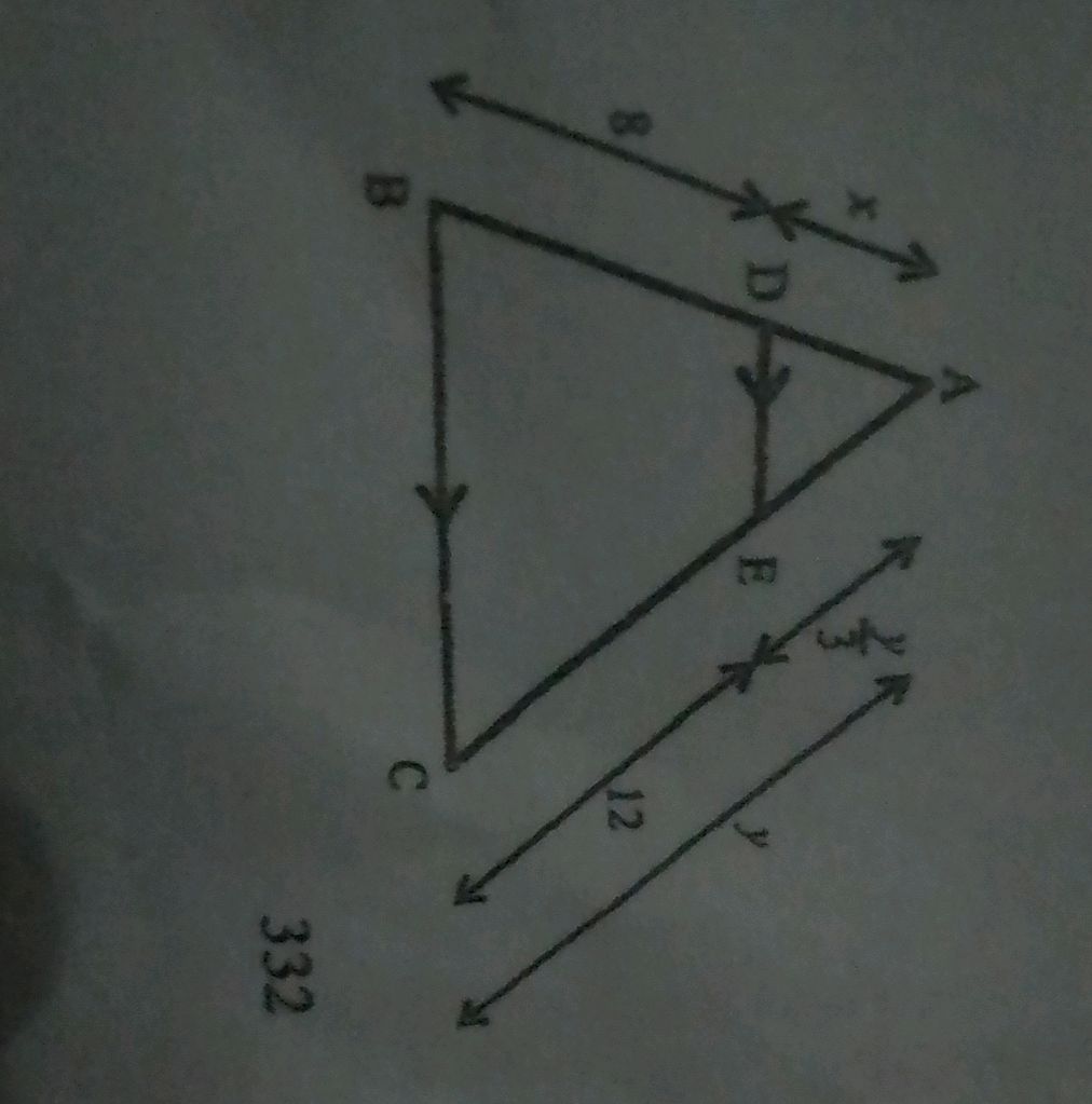 The image shows a triangle with parallel | StudyX