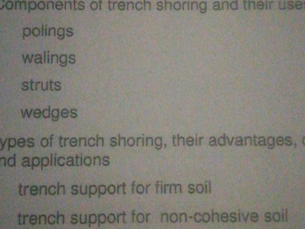 Components of trench shoring and their uses | StudyX