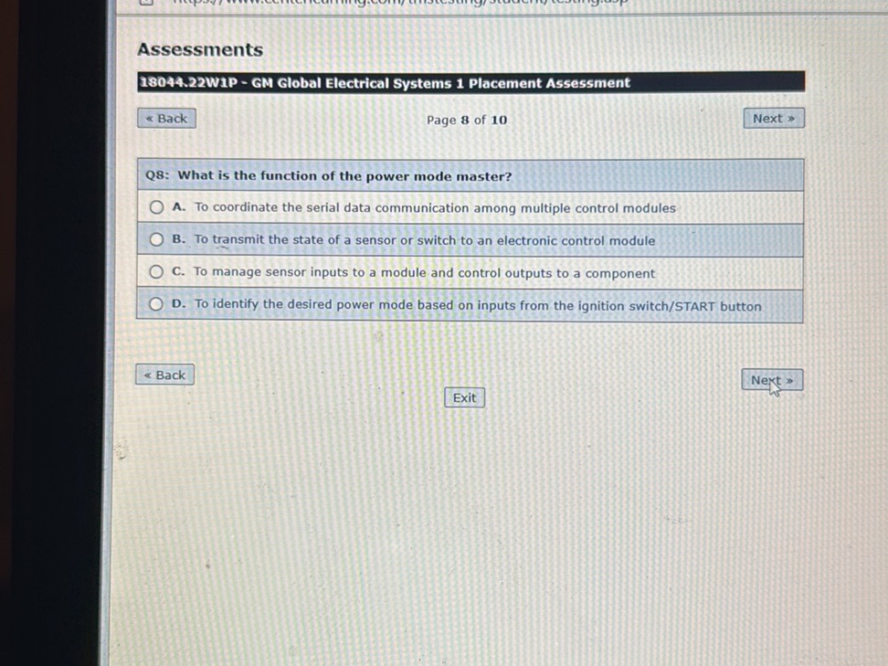 Q8: What is the function of the power mode | StudyX