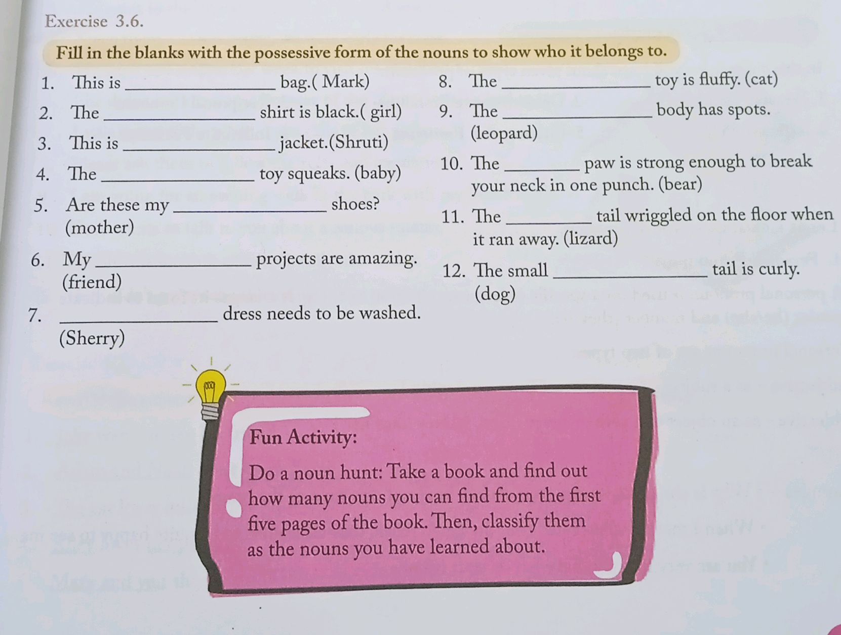 Exercise 3.6. Fill in the blanks with the | StudyX