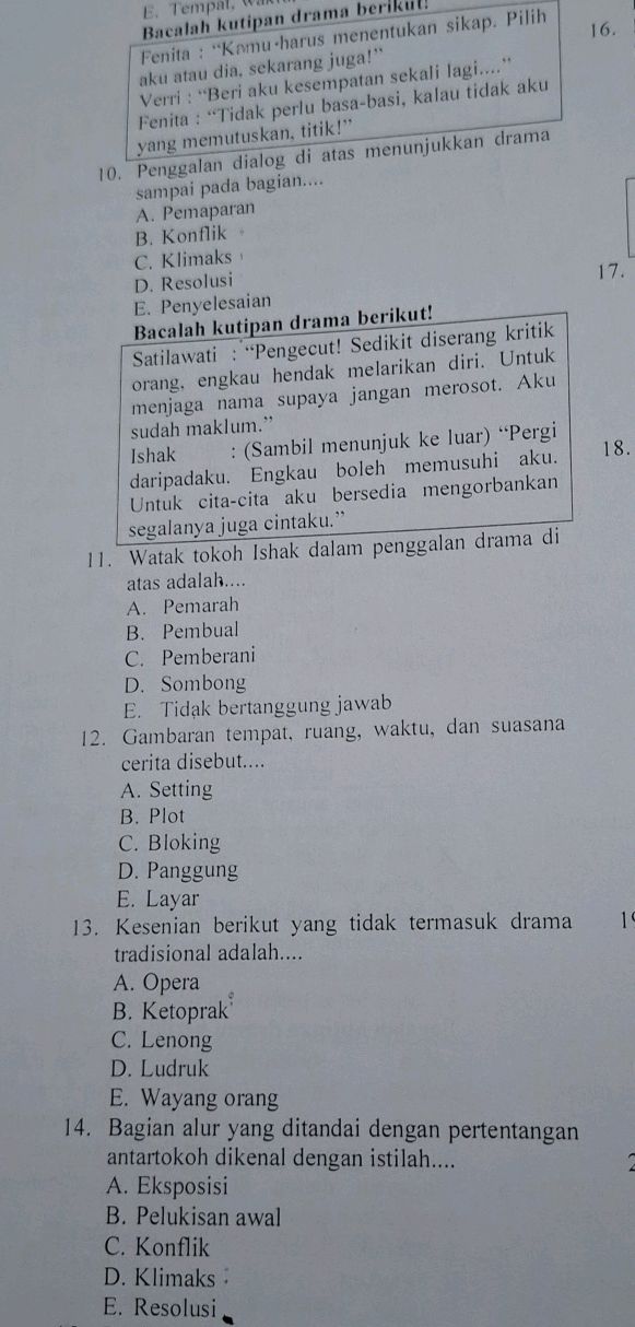 10. Penggalan dialog di atas menunjukkan | StudyX