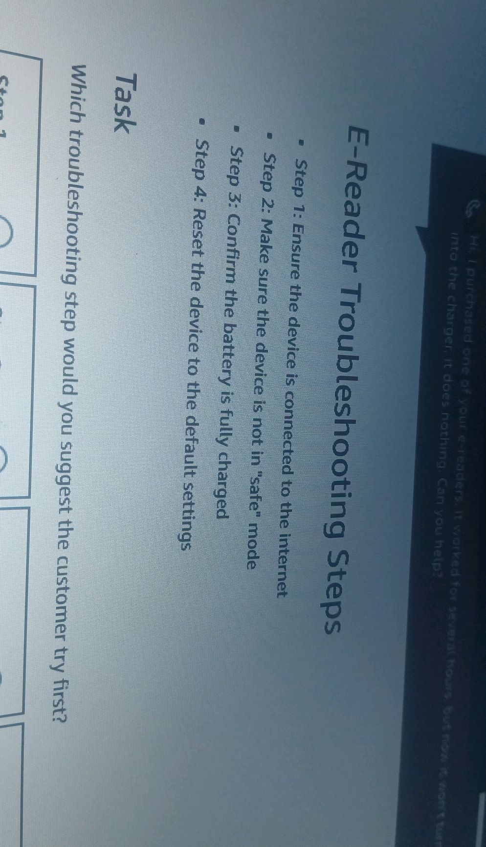 Which troubleshooting step would you suggest | StudyX