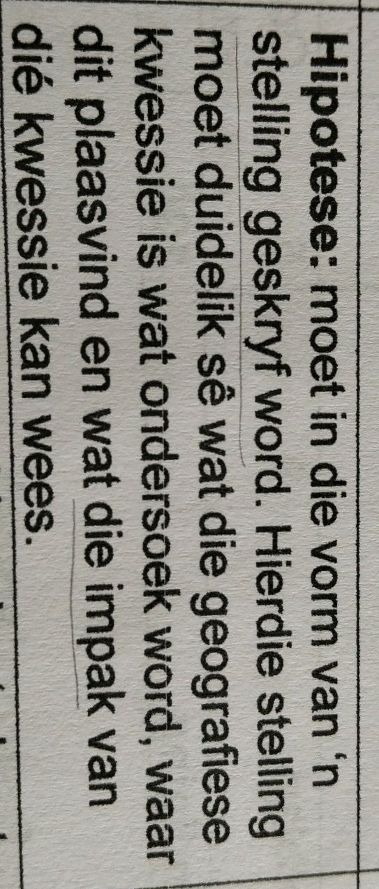 Hipotese: moet in die vorm van 'n stelling | StudyX