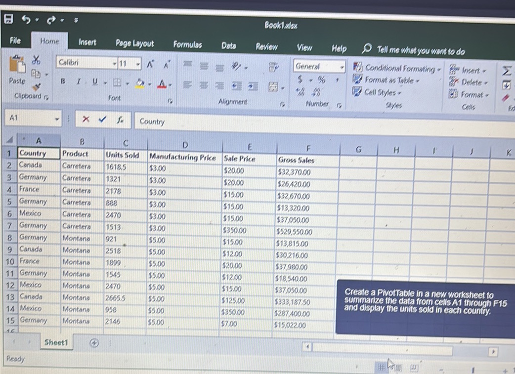 Create a PivotTable in a new worksheet to | StudyX