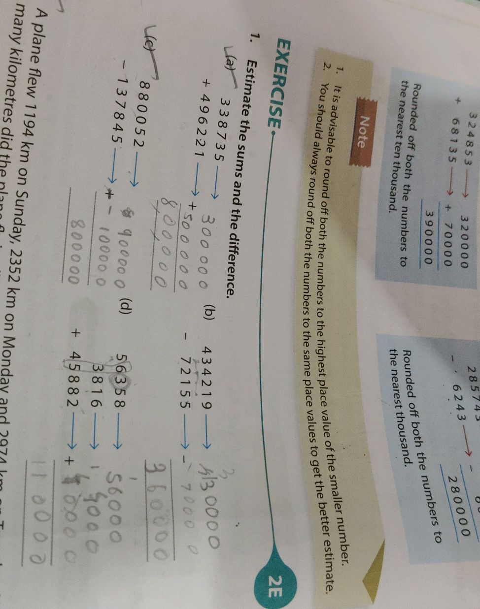 1. Estimate the sums and the difference. | StudyX