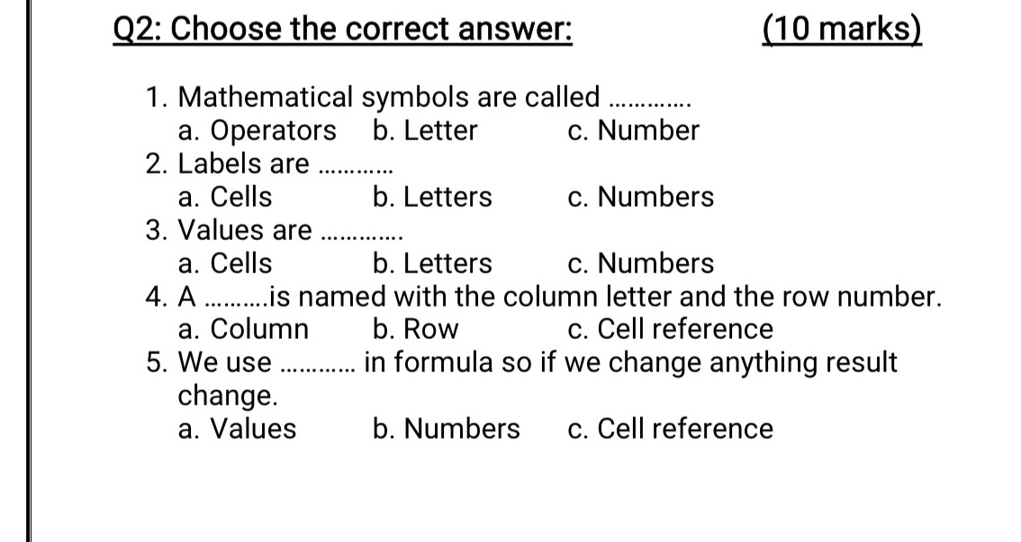Q2: Choose the correct answer: 1. | StudyX