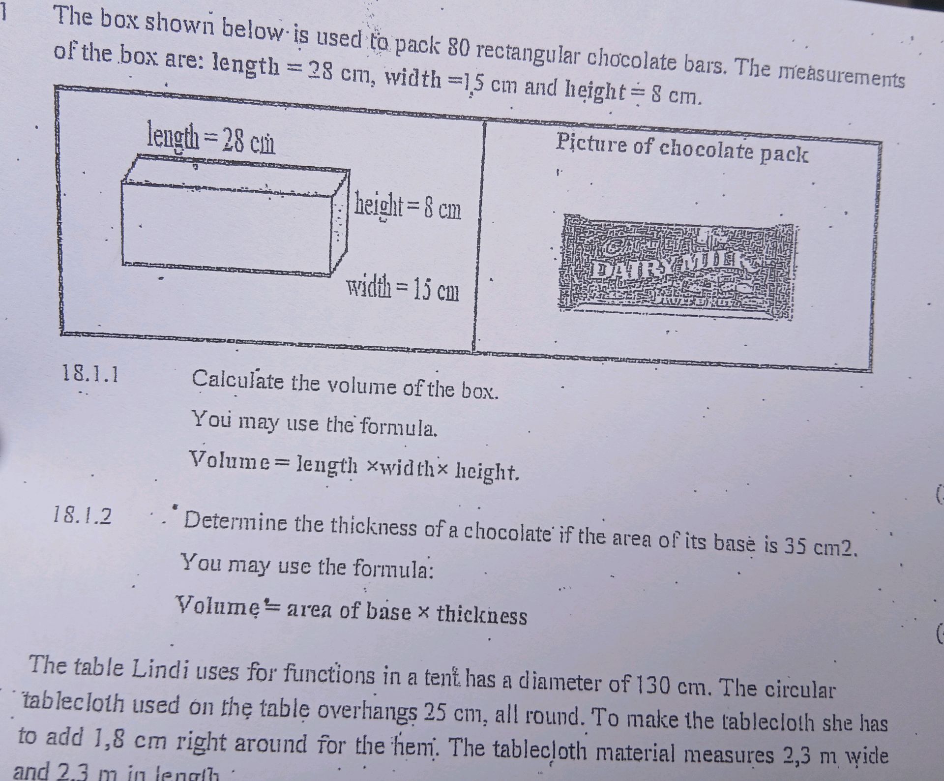 18.1.1 Calculate the volume of the box. You | StudyX