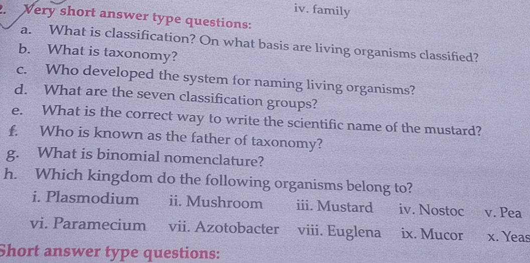 2. Very short answer type questions: a. | StudyX