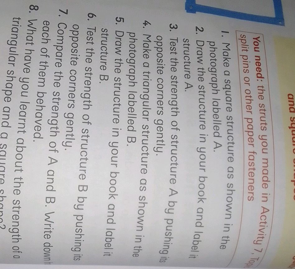 1. Make a square structure as shown in the | StudyX