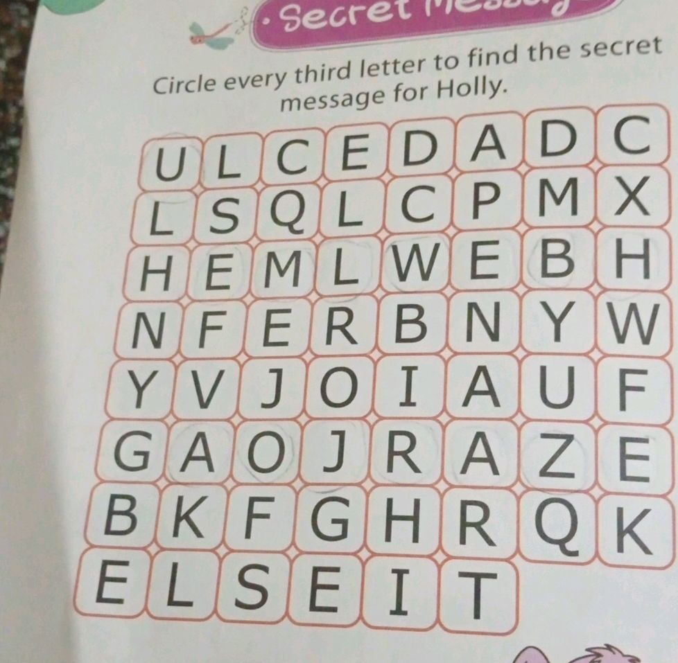Circle every third letter to find the secret | StudyX