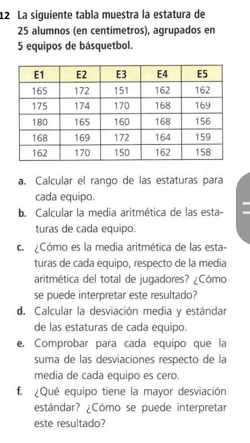 12 La siguiente tabla muestra la estatura de | StudyX