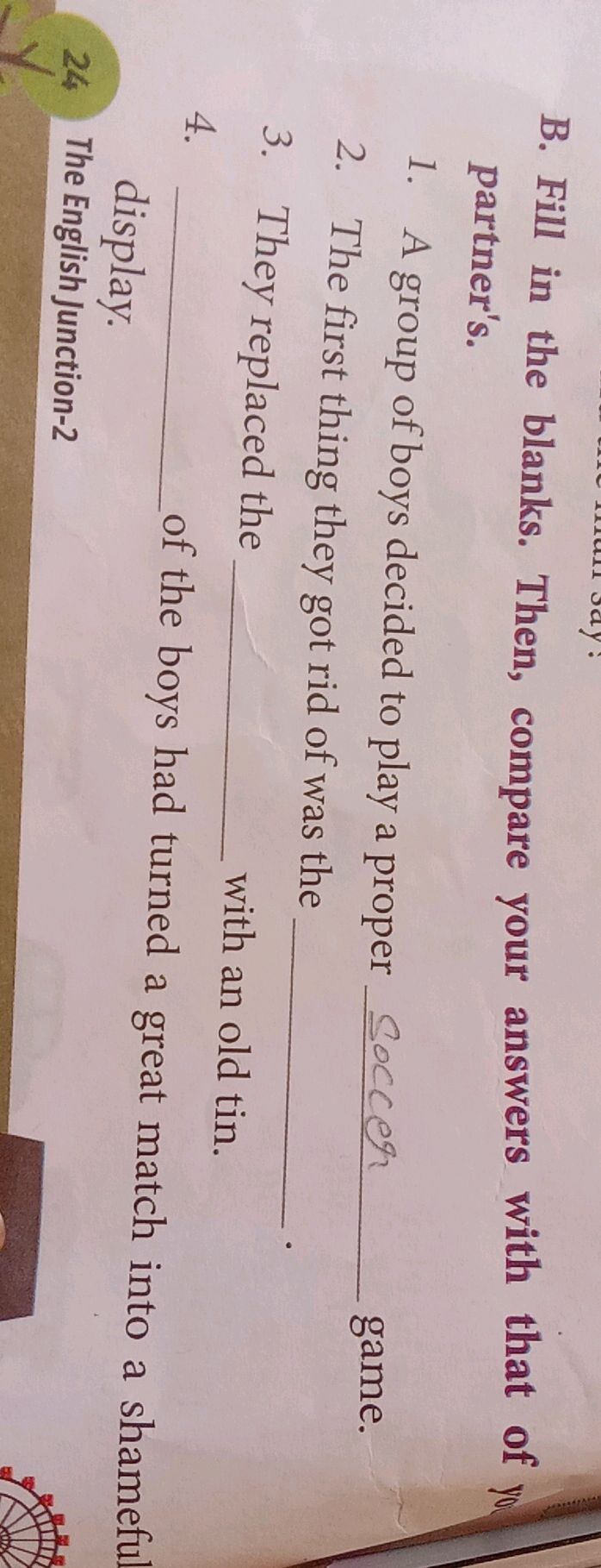 B. Fill in the blanks. Then, compare your | StudyX