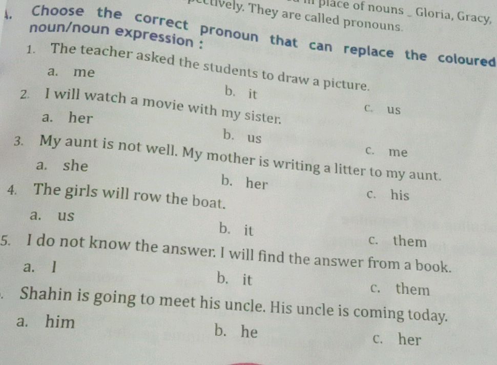 Choose the correct pronoun that can replace | StudyX