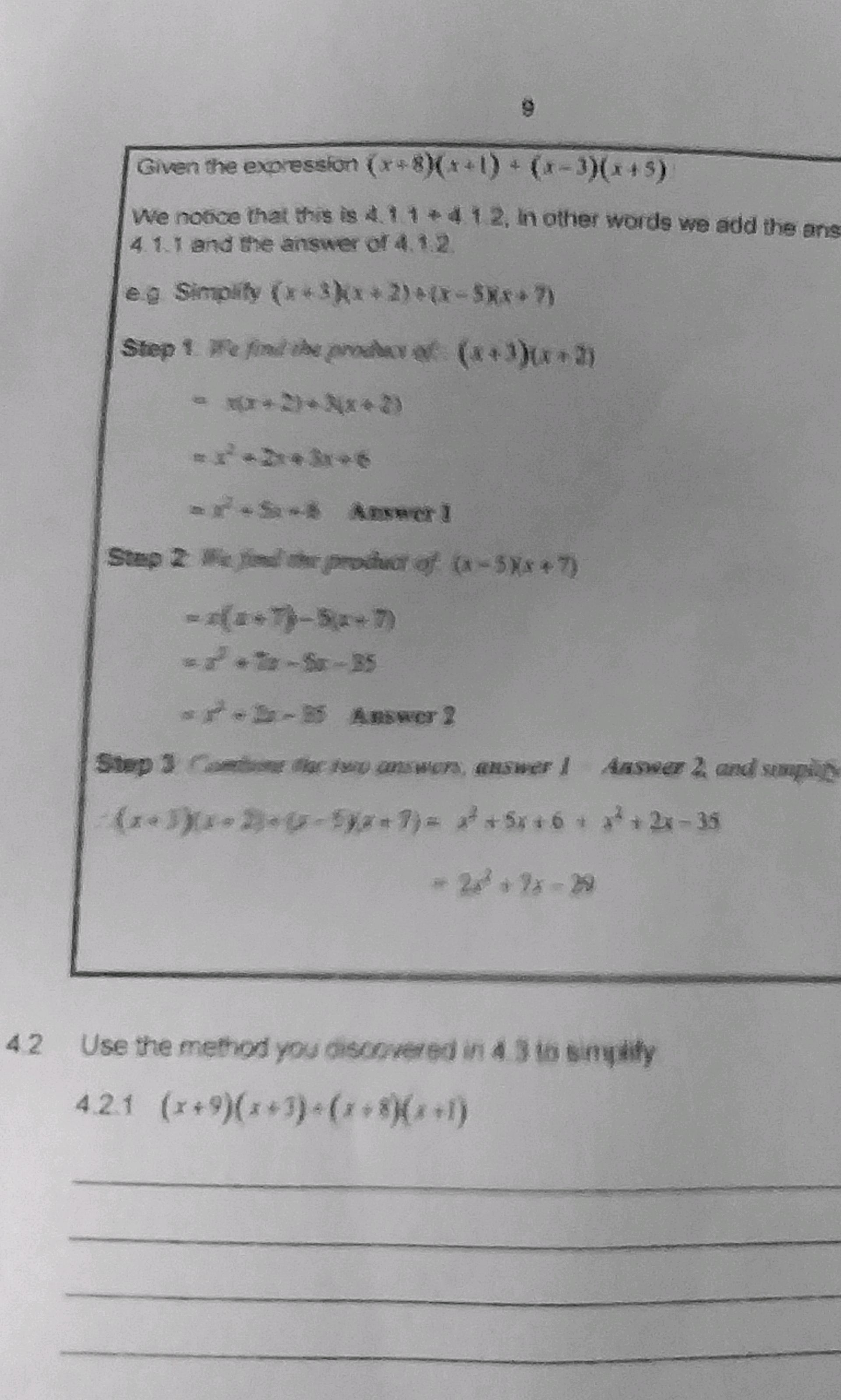 Given the expression $(x+8)(x+1) + | StudyX
