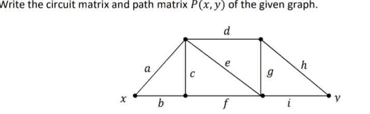 Write the circuit matrix and path matrix | StudyX