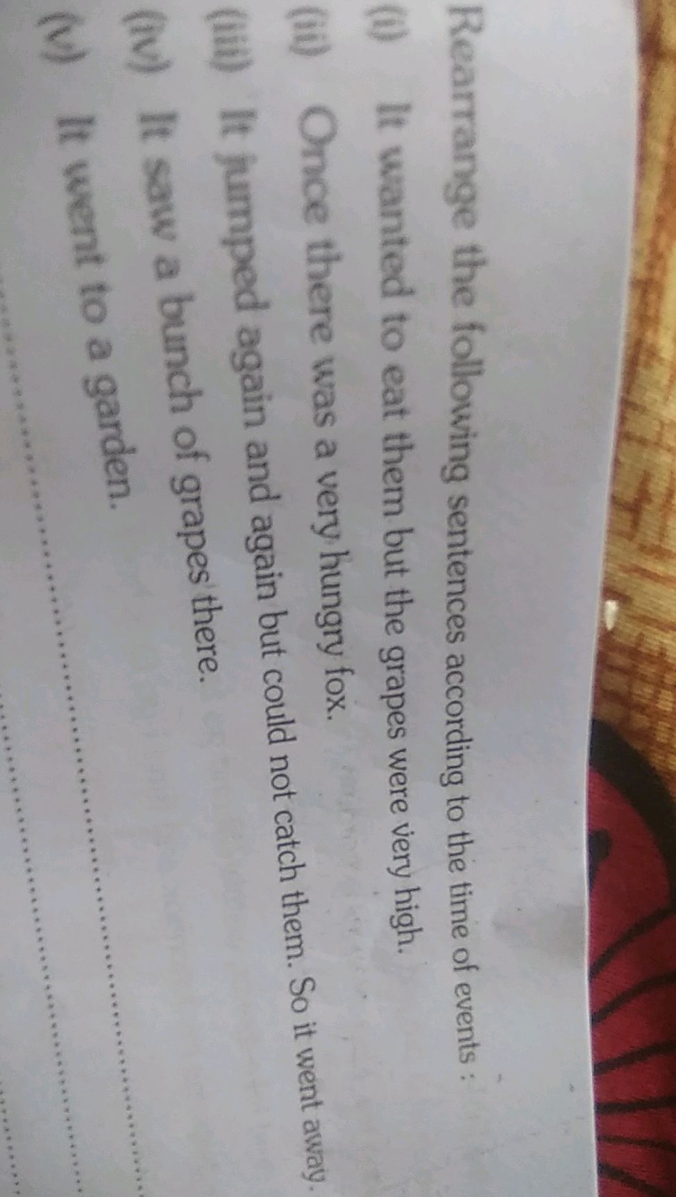 Rearrange the following sentences according | StudyX