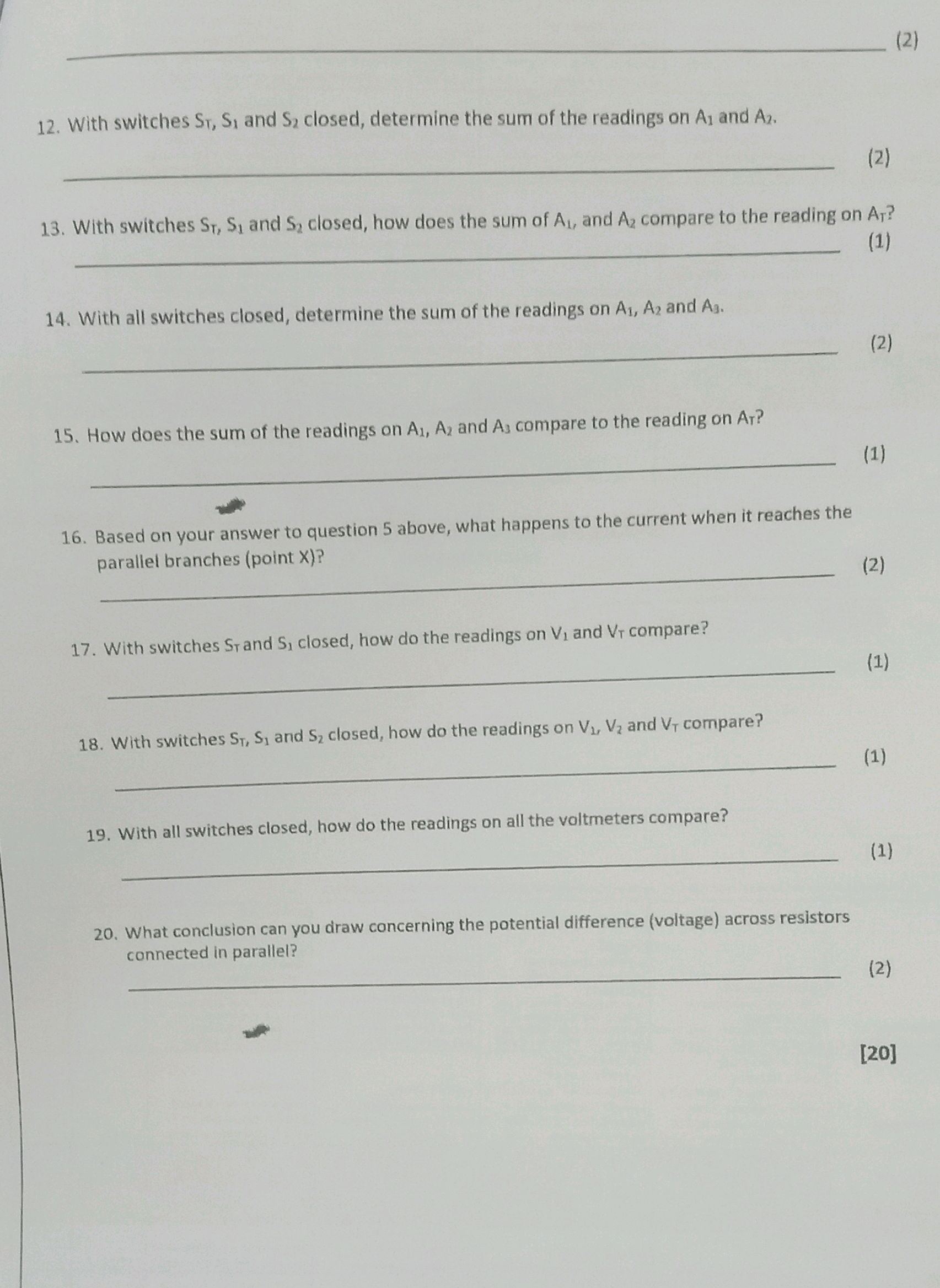 12. With switches ST, S₁ and S₂ closed, | StudyX