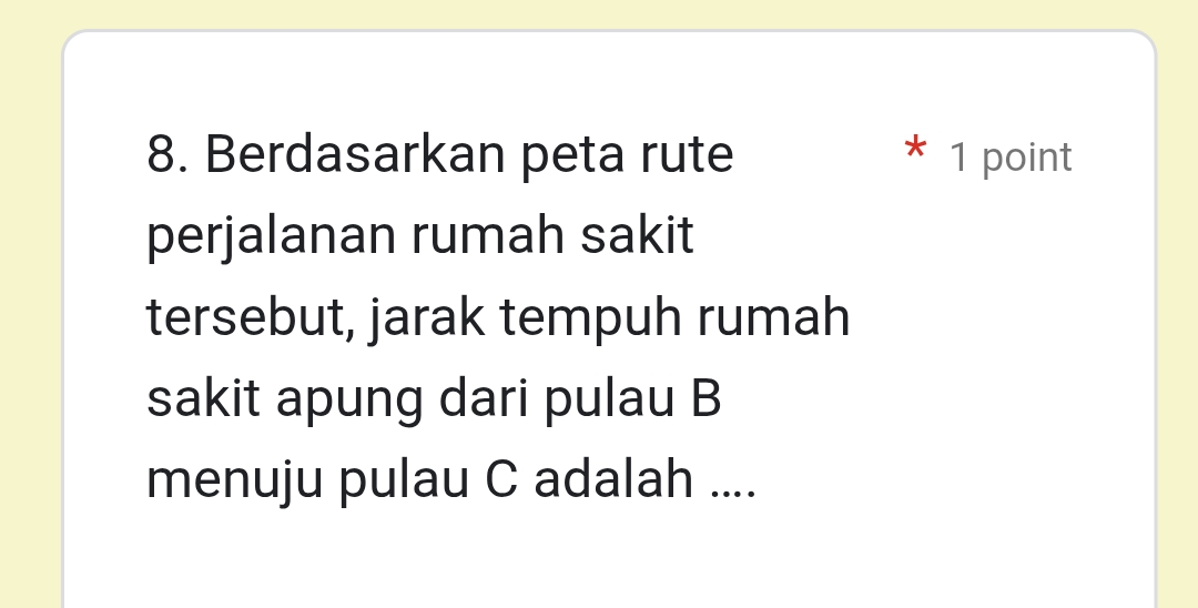 Berdasarkan peta rute perjalanan rumah sakit