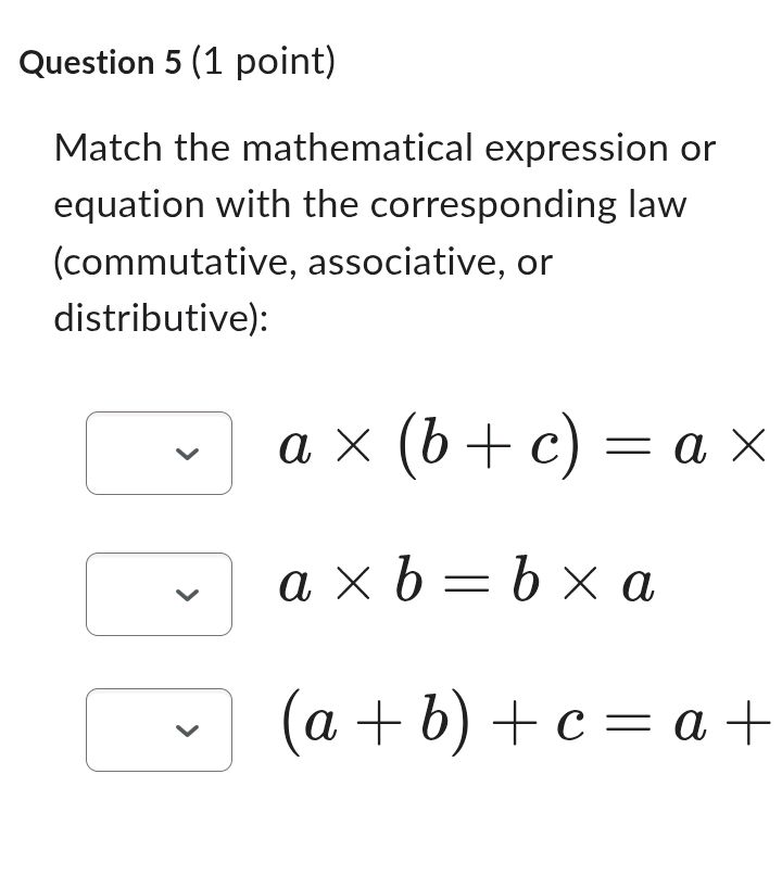 Match the mathematical expression or | StudyX