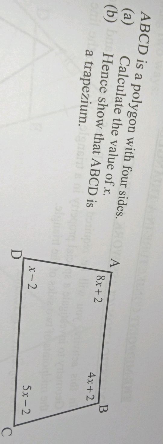 ABCD is a polygon with four sides. (a) | StudyX
