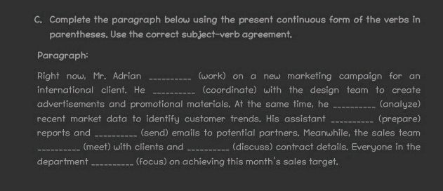C. Complete the paragraph below using the | StudyX