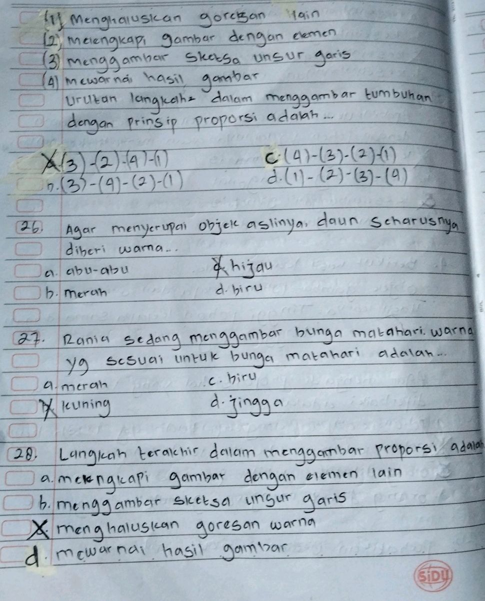 Urutan langkah dalam menggambar tumbuhan | StudyX