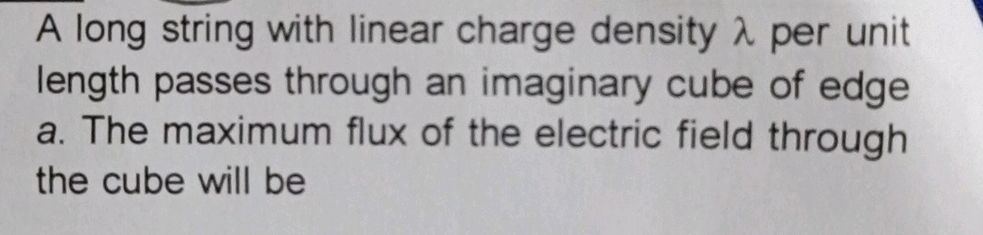 A long string with linear charge density $ $ | StudyX