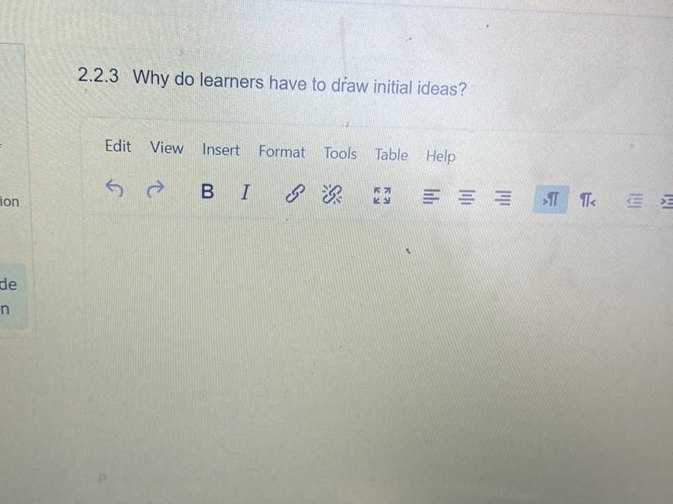 2.2.3 Why do learners have to draw initial | StudyX