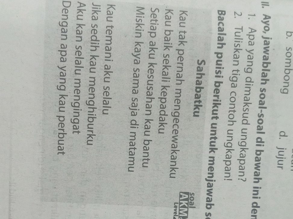 II. Ayo, jawablah soal-soal di bawah ini | StudyX