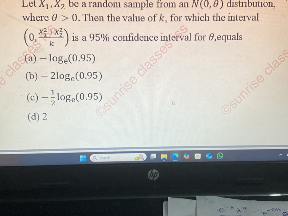 Let $X_1, X_2$ be a random sample from an | StudyX