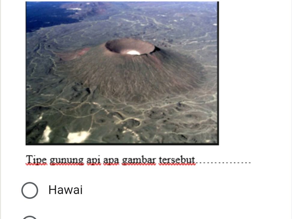 Tipe gunung api apa gambar tersebut... | StudyX