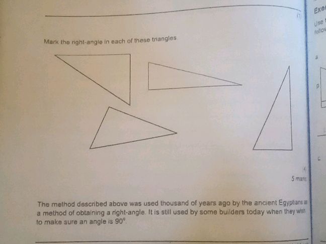 Mark the right-angle in each of these | StudyX