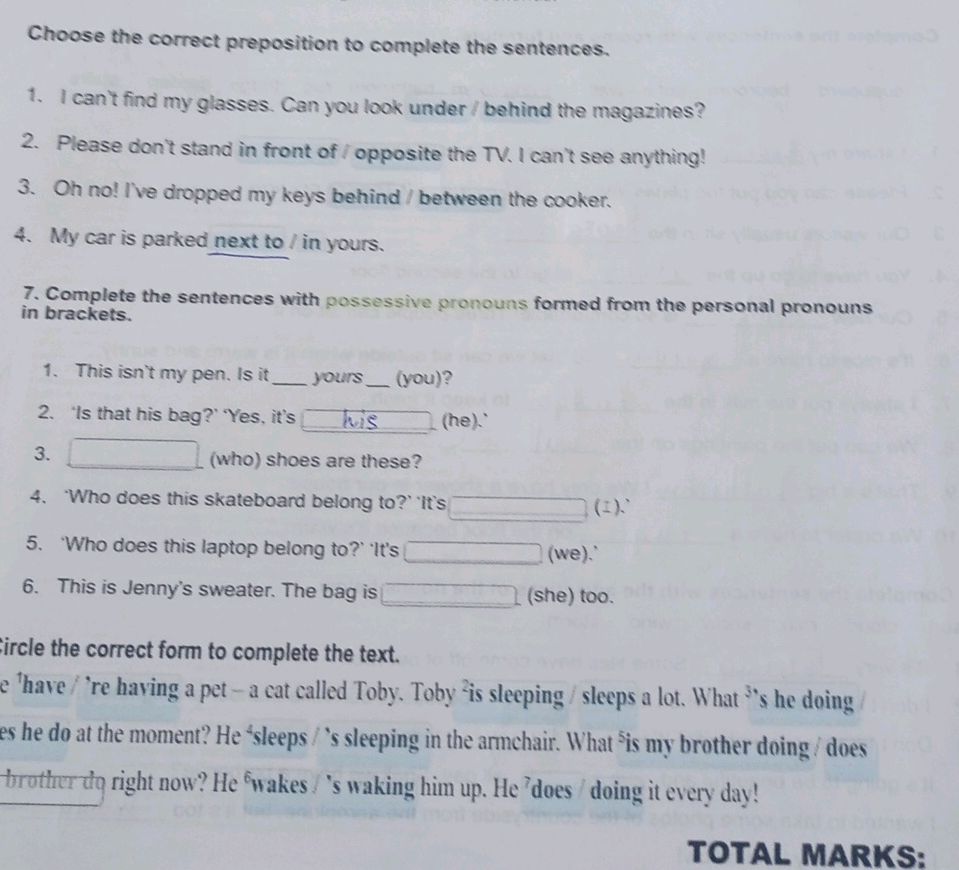 Choose the correct preposition to complete | StudyX