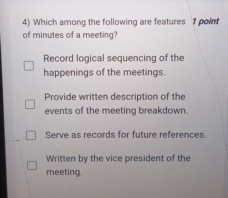 4) Which among the following are features of | StudyX