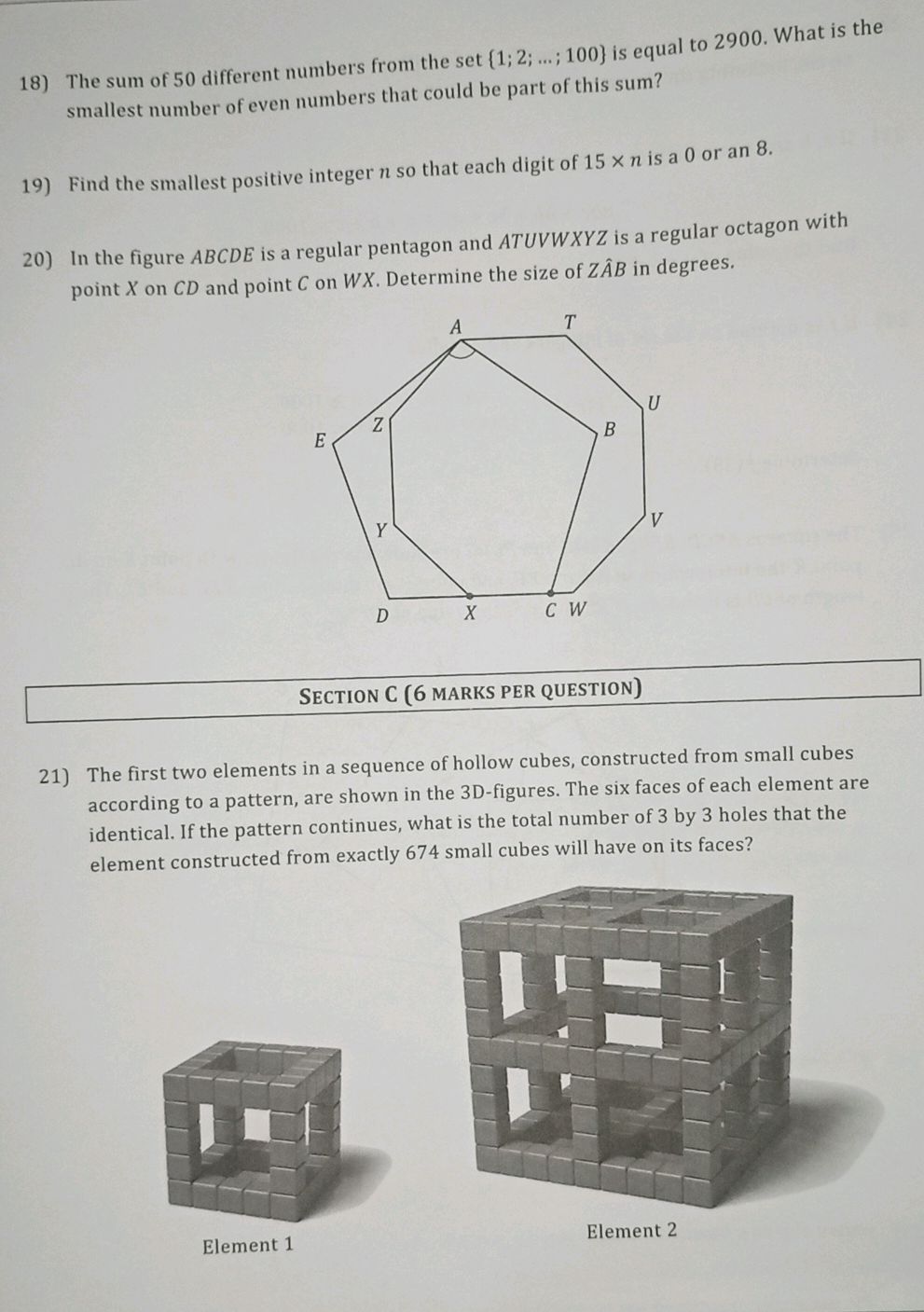 18) The sum of 50 different numbers from the | StudyX
