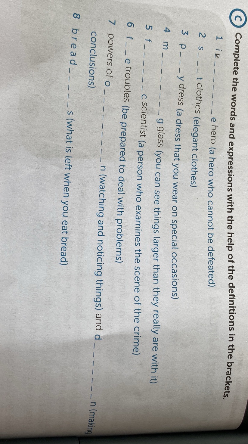 Complete the words and expressions with the | StudyX