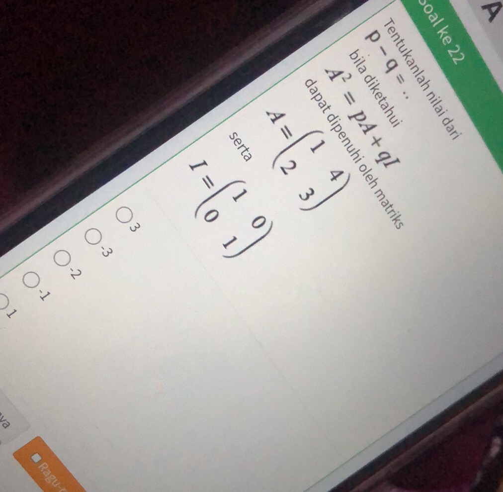 Tentukanlah nilai dari $p-q = ...$ bila | StudyX