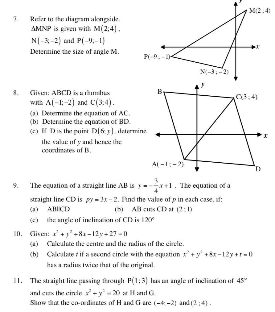 7. Refer to the diagram alongside. $ MNP$ | StudyX