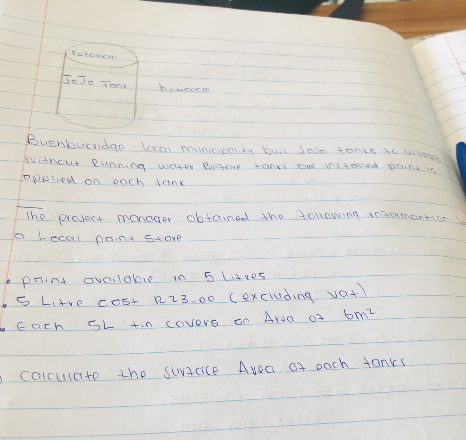 The image shows a cylindrical tank with the | StudyX