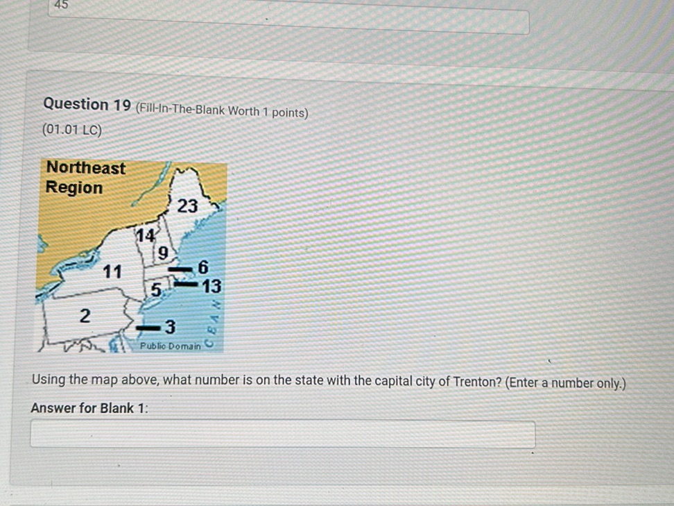 Using the map above, what number is on the | StudyX