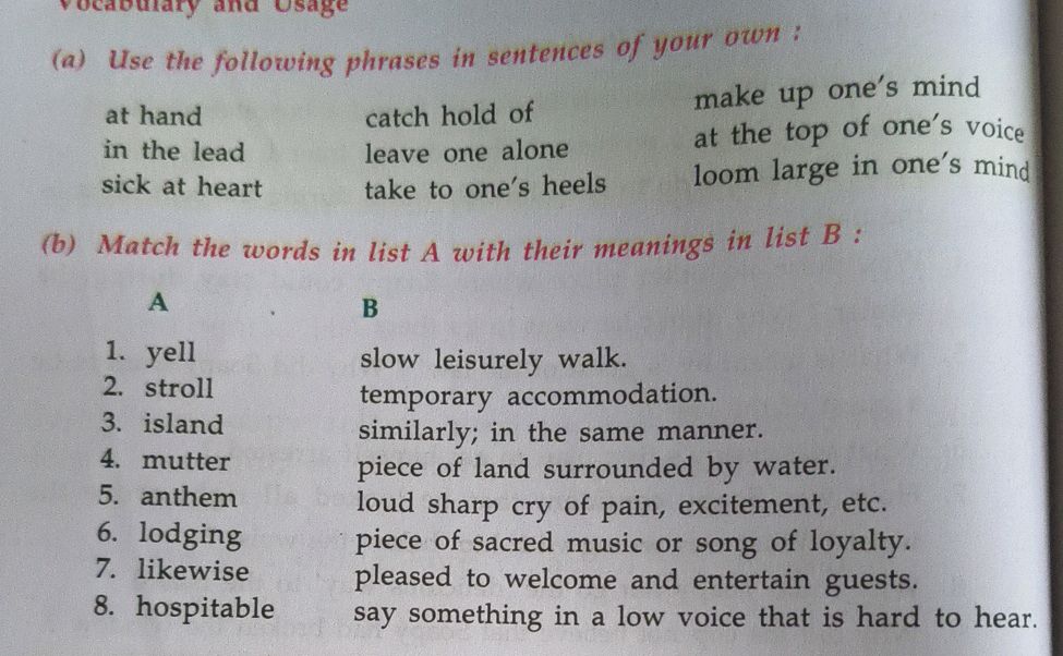 (a) Use the following phrases in sentences | StudyX